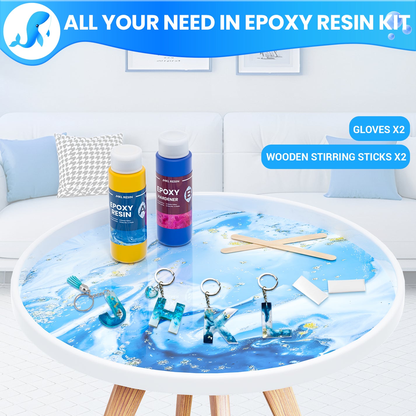 JHKL Versatile Art & Craft Epoxy Resin | Clear, Durable & Easy to Use ...